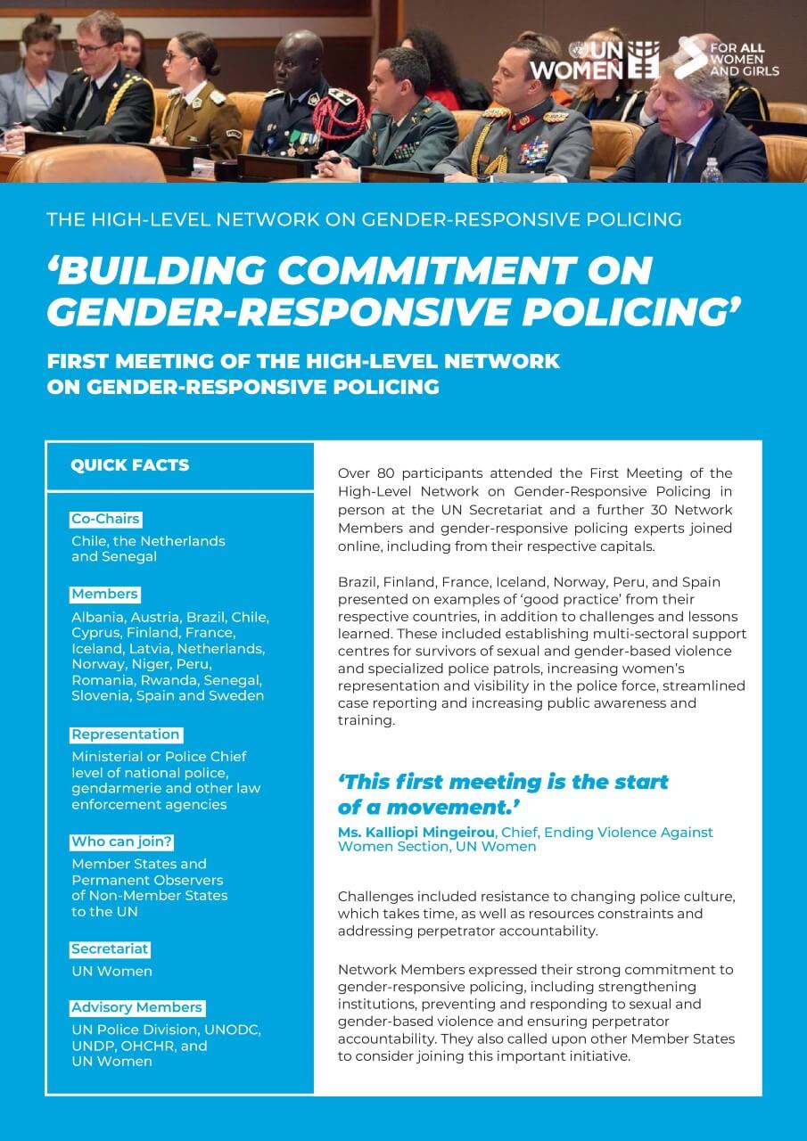 The High-Level Network on Gender-Responsive Policing: Building ...